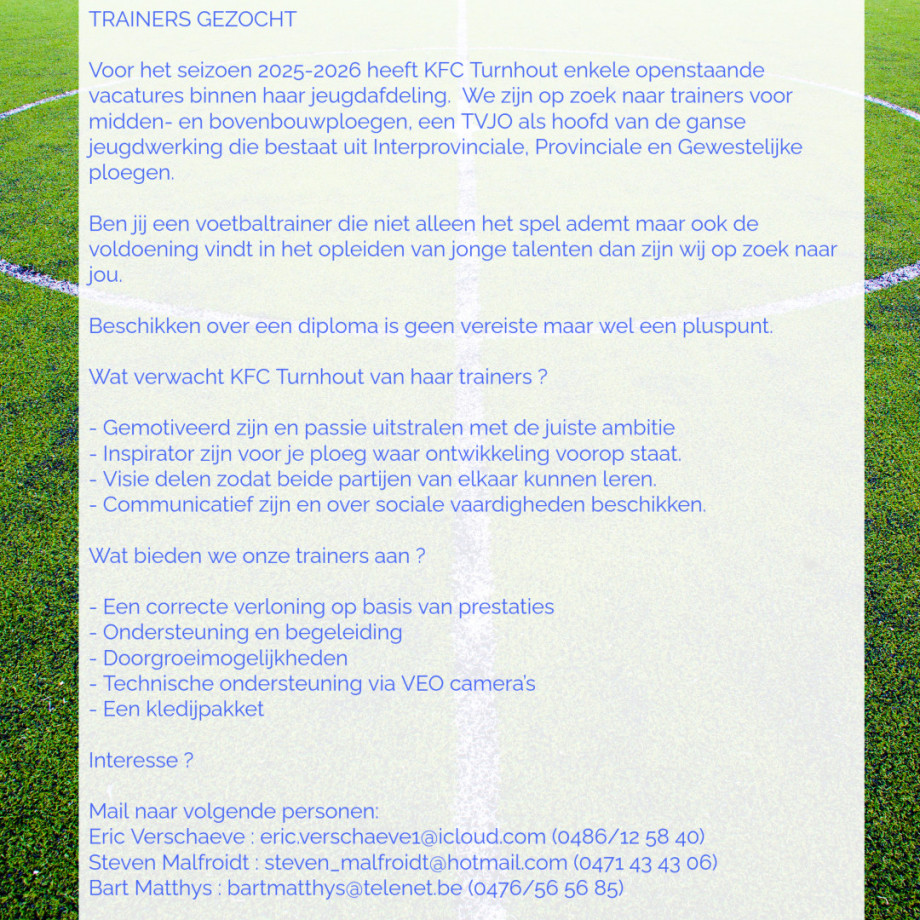Trainers gezocht › KFC Turnhout
